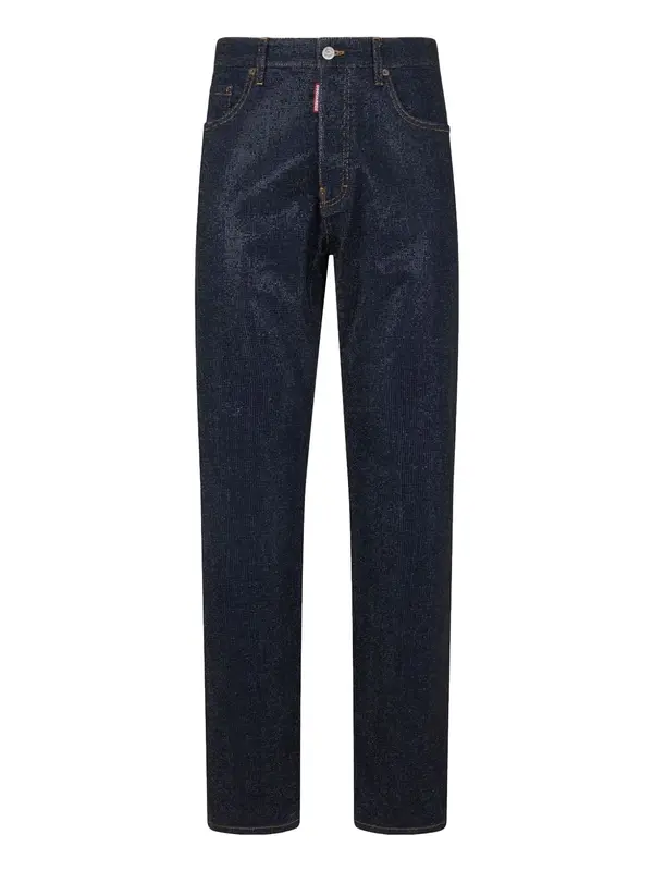 Dsquared2 Crystal-embellished Straight-leg Jeans - Blue