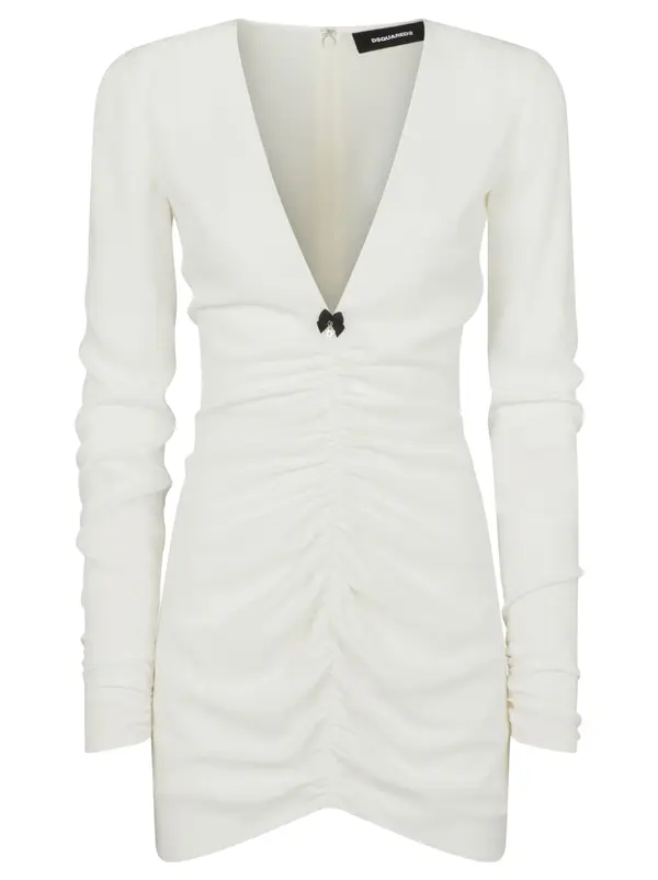Dsquared2 V-neck Mini Dress - White