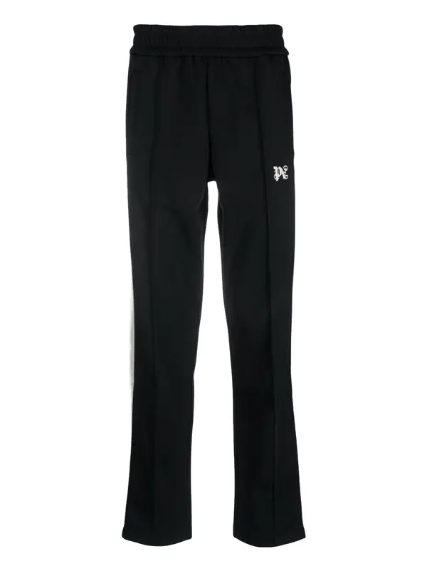 Palm Angels Monogram-embroidered Track Pants - Black