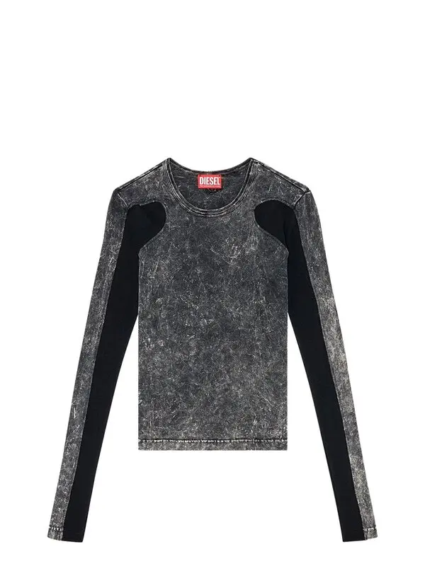 Diesel T-lastek Stonewashed Top - Grey