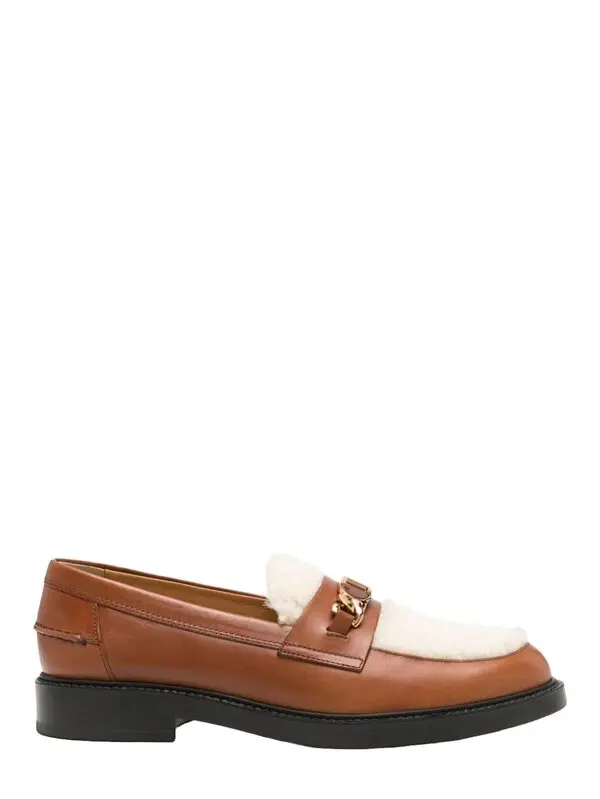 TOD'S Shearling Loafers - Brown