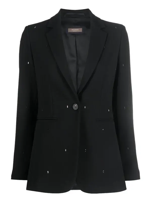 Peserico Crystal-embellished Single-breasted Blazer - Black