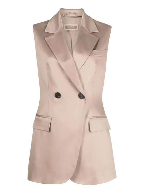 Peserico Double-breasted Sleeveless Waistcoat - Neutrals