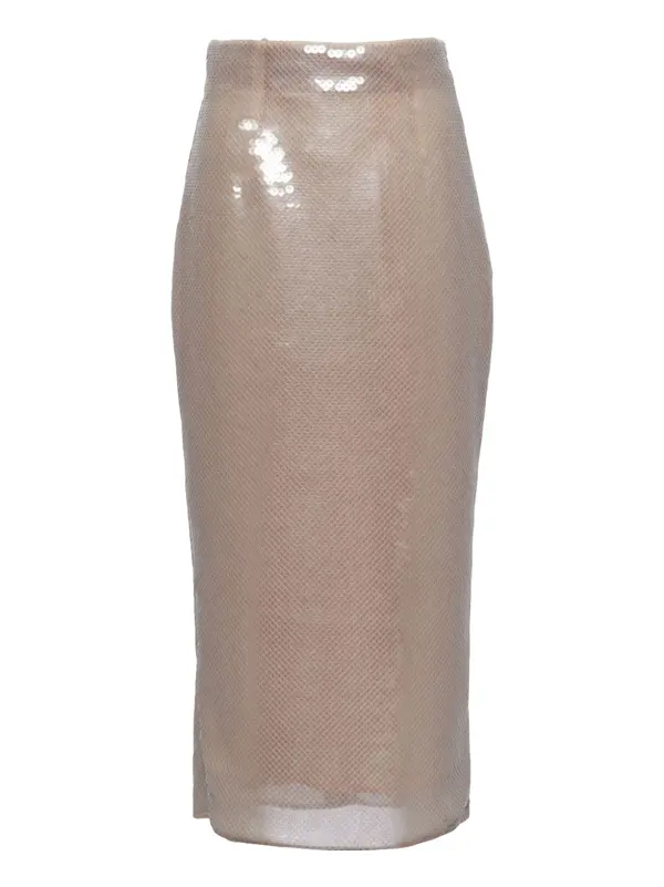 Prada Sequinned Midi Skirt - Neutrals