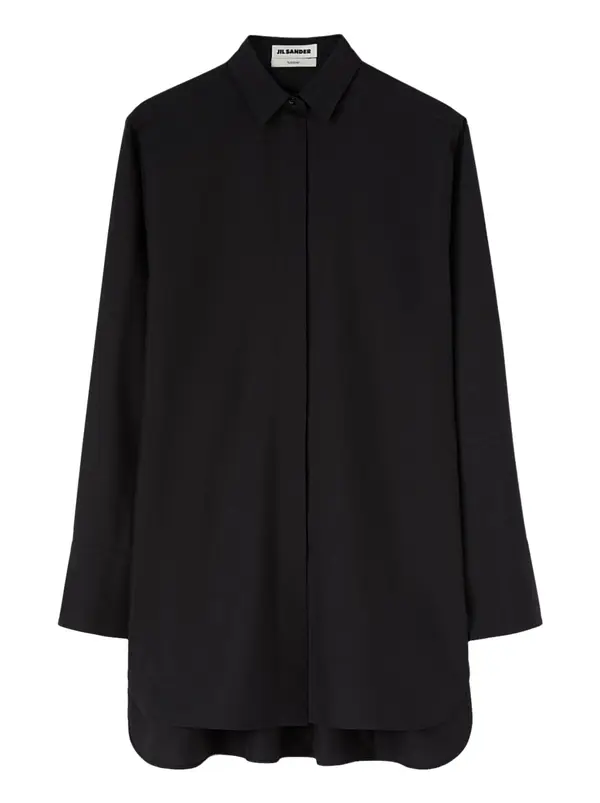 JIL SANDER Long-sleeve Silk Shirt - Black