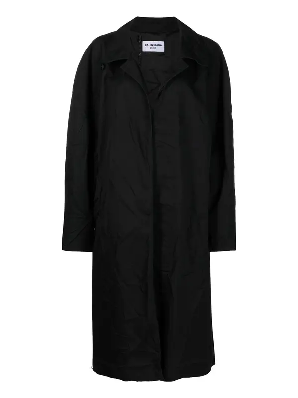 Balenciaga Raw-edge Trench Coat - Black