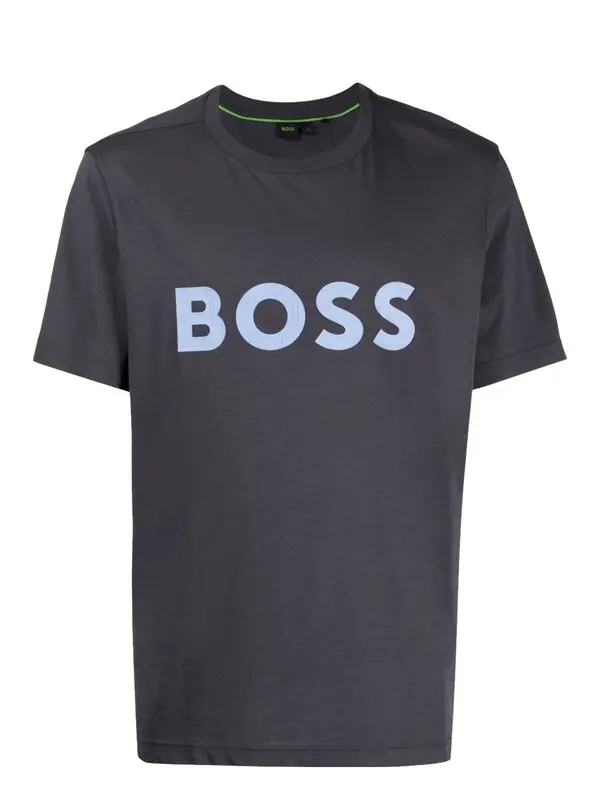 BOSS Logo-print Cotton T-shirt - Grey