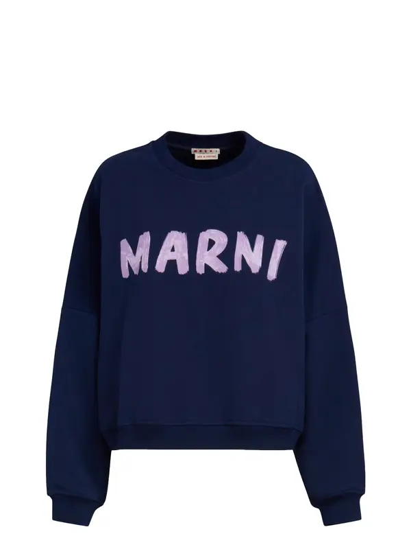 Marni Logo-print Sweatshirt - Blue