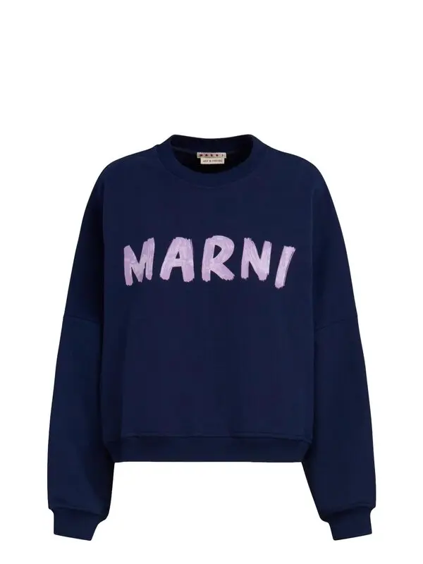 Marni Logo-print Sweatshirt - Blue