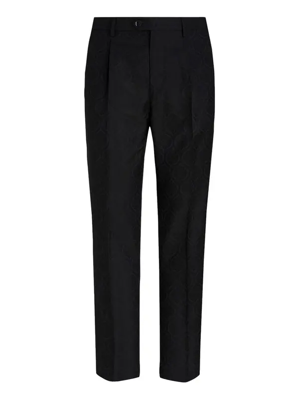 Etro Paisley Jacquard Straight-leg Trousers - Black
