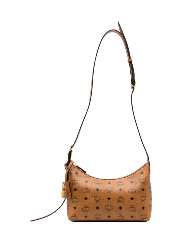 Mcm Small Aren Visetos Shoulder Bag - Brown