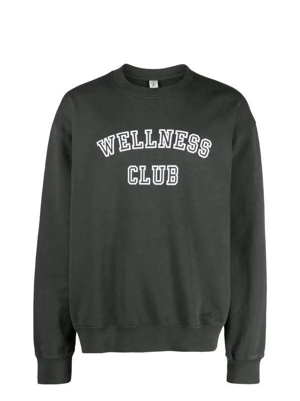 SPORTY & RICH Wellness Club Cotton Sweatshirt - Grey