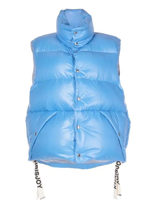 Khrisjoy Logo-tape Puffer Gilet - Blue