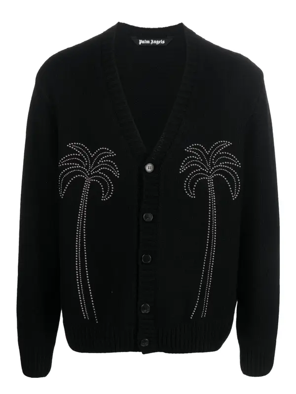 Palm Angels Milano Studded Cardigan - Black
