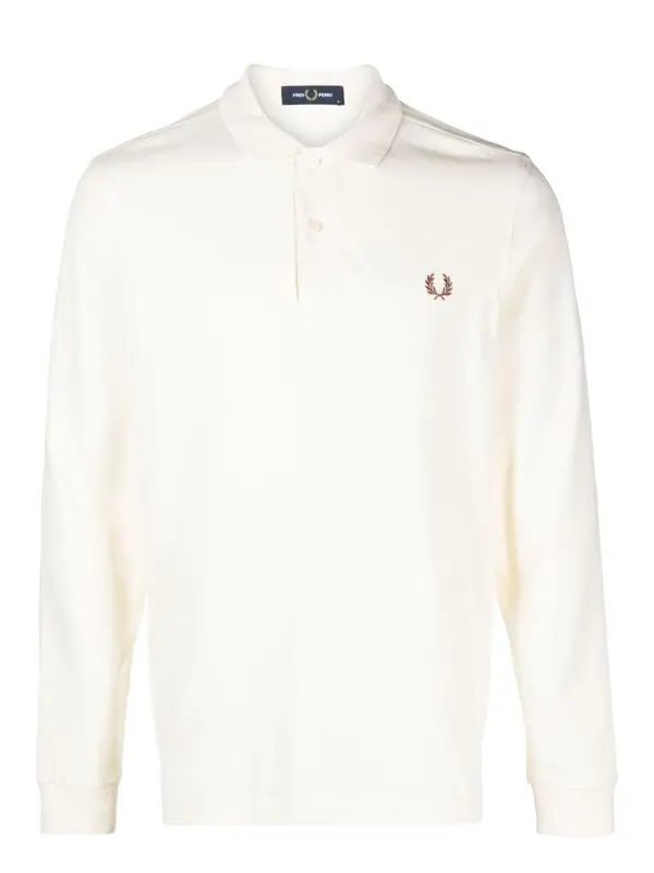 Fred Perry Logo-embroidered Cotton Polo Shirt - Neutrals