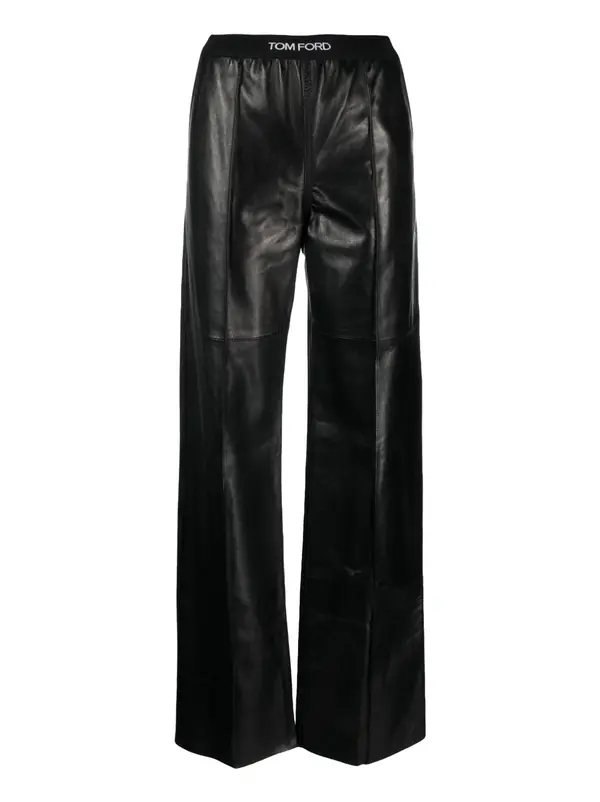 TOM FORD Leather Trousers - Black