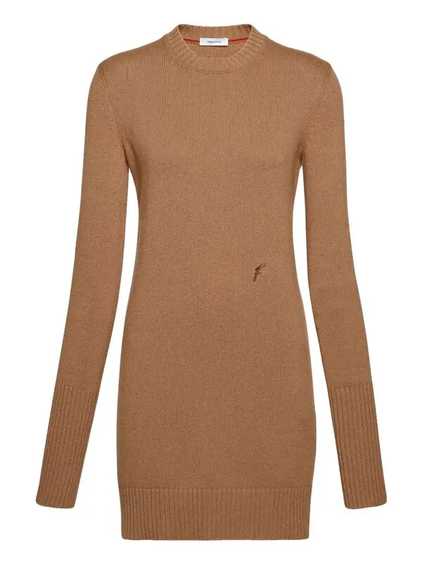 FERRAGAMO Cashmere Mini Dress - Neutrals