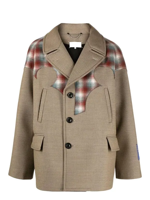 MAISON MARGIELA X Pendleton Décortiqué Plaid-check Oversize Pea Coat - Neutrals