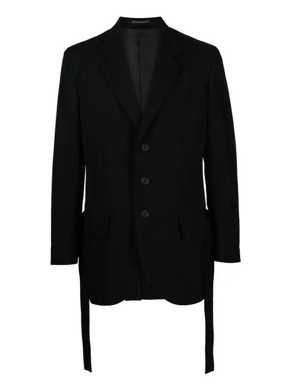 Yohji Yamamoto Army Gabardine Pleated Blazer - Black
