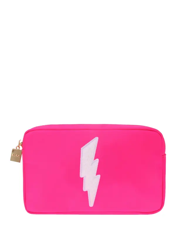 BLOC BAGS Embroidered Cosmetics Bag - Hot Pink
