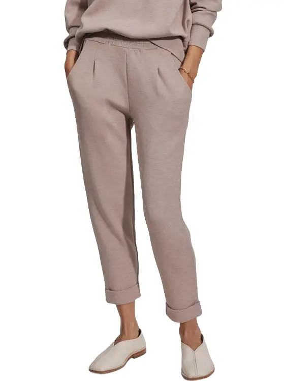 Varley Rolled Cuff Cropped Pants - Taupe Marl