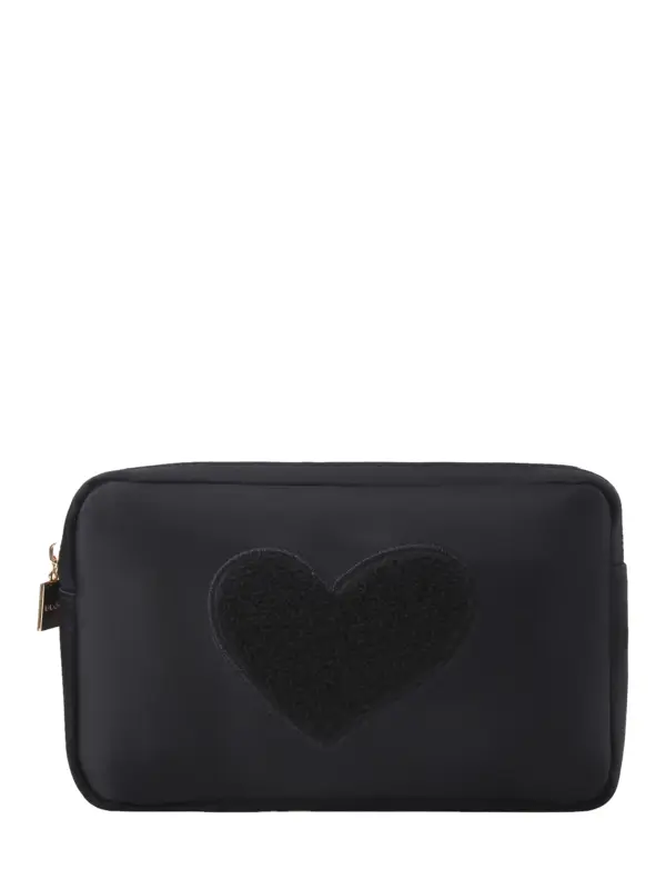 BLOC BAGS Medium Heart Cosmetic Bag - Black/black