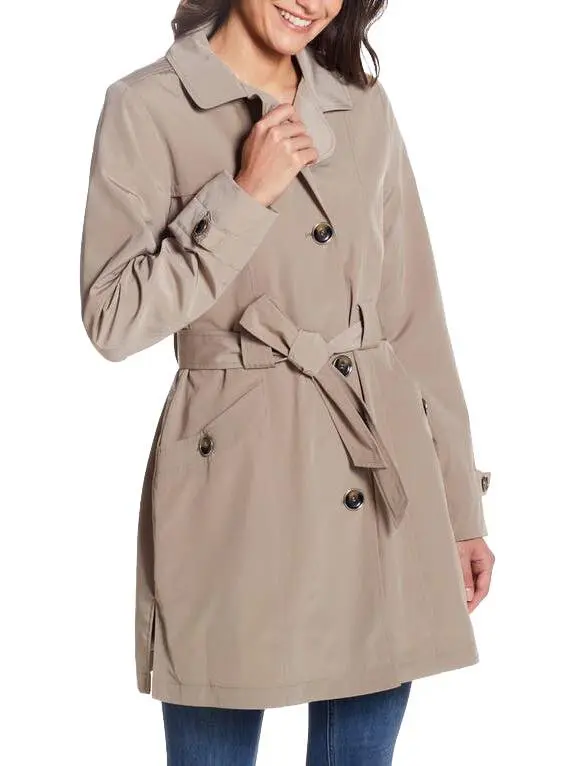 Gallery Belted Raincoat - Mushroom