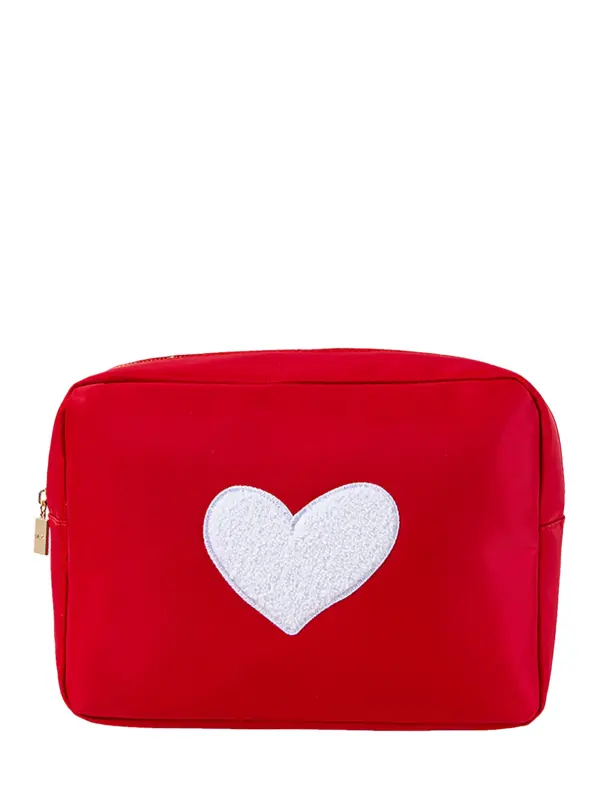 BLOC BAGS Xl Heart Cosmetics Bag - Red