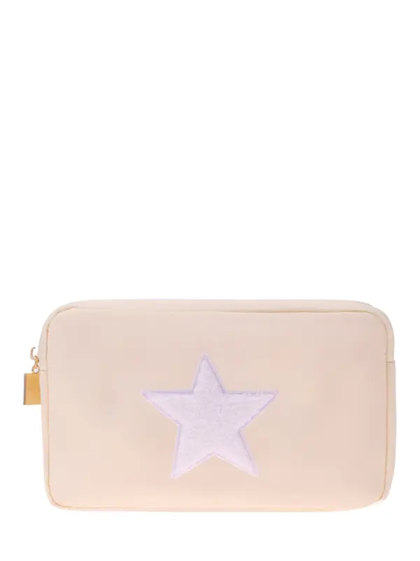 BLOC BAGS Star Appliqué Cosmetics Bag - Cream