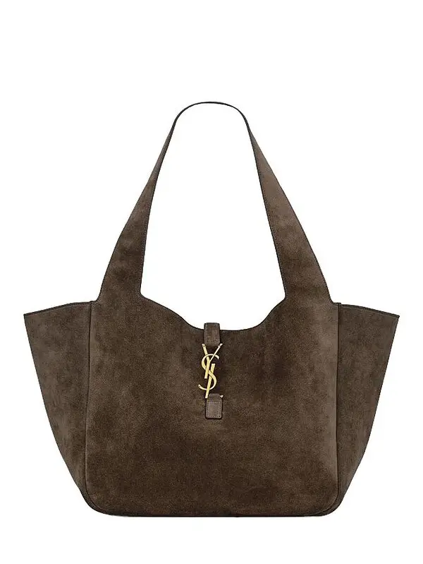 Saint Laurent Le 5 A 7 Bea Shoulder Tote Bag - Light Musk Suede/gold