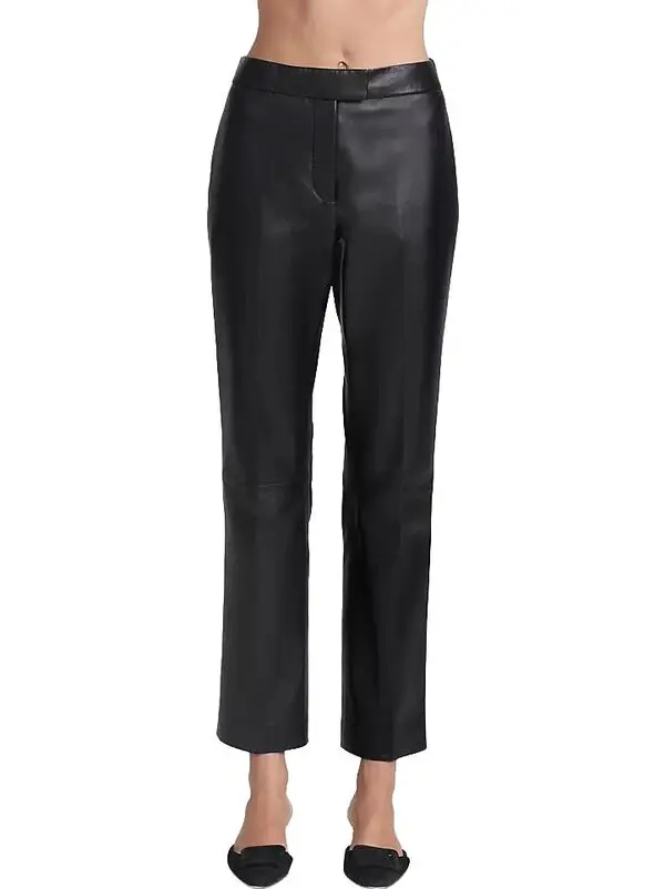 Altuzarra Todd Leather Straight Leg Pants - Black