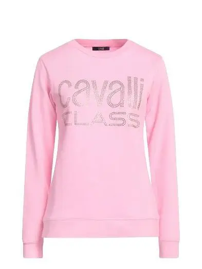 Roberto Cavalli Cotton-blend Sweatshirt With Appliqués - Pink