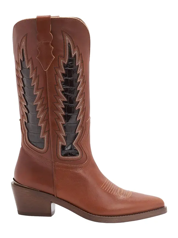 Partlow Whitney Leather Western Boots - Cuoio