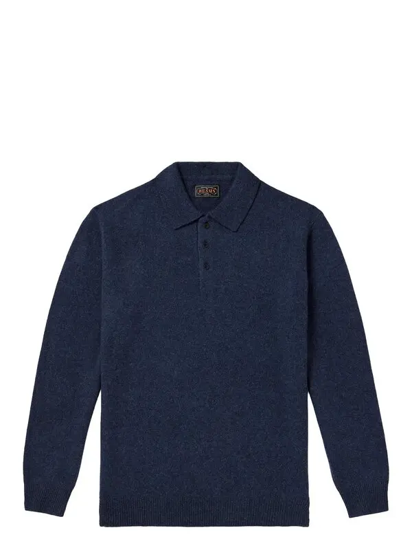 BEAMS Wool Polo Shirt - Blue