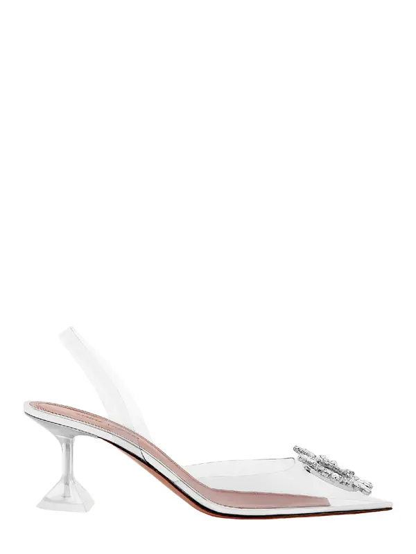 Amina Muaddi Begum Crystal Slingback Pumps - Clear