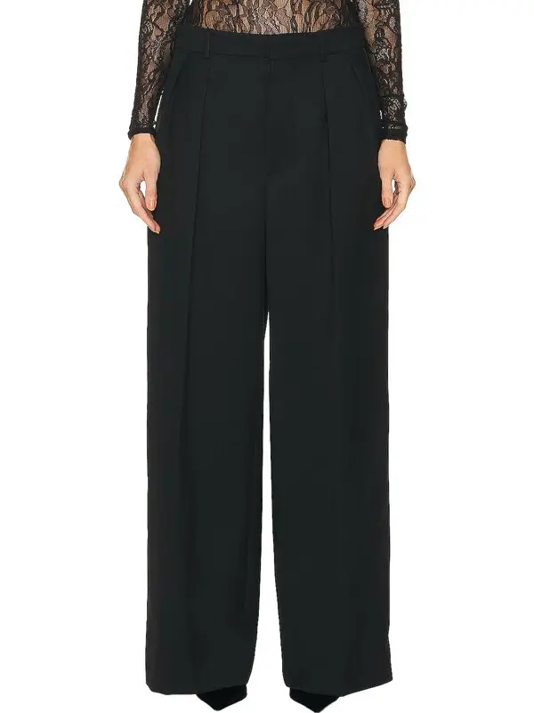 Wardrobe.NYC Low Rise Tuxedo Trouser - Black