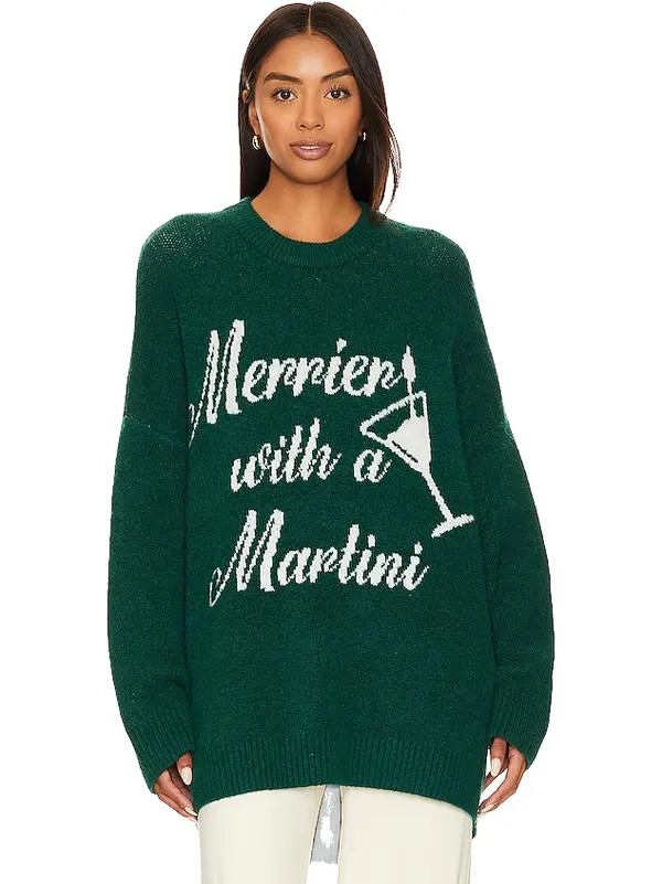 Show Me Your Mumu Classic Crewneck Sweater - Martini Graphic