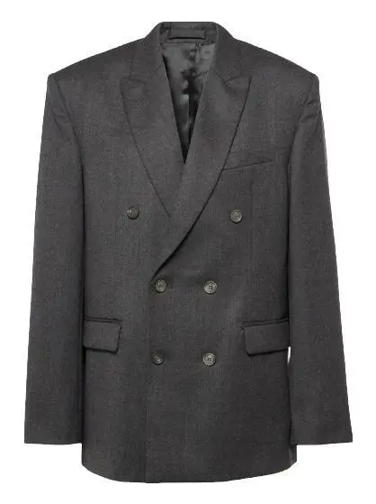 Wardrobe.NYC Double-breasted Wool Blazer - Grey