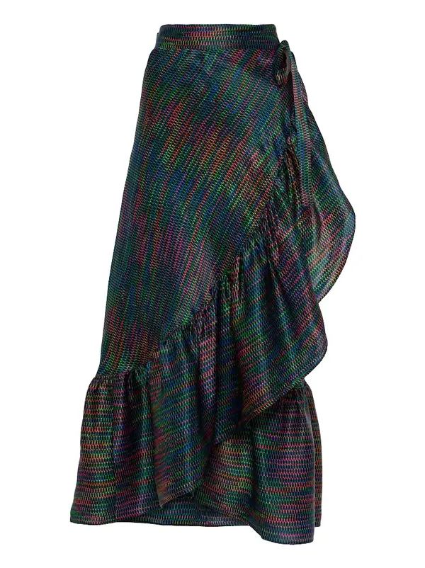 ERES Néon Printed Silk Satin Wrap Skirt - Multicoloured
