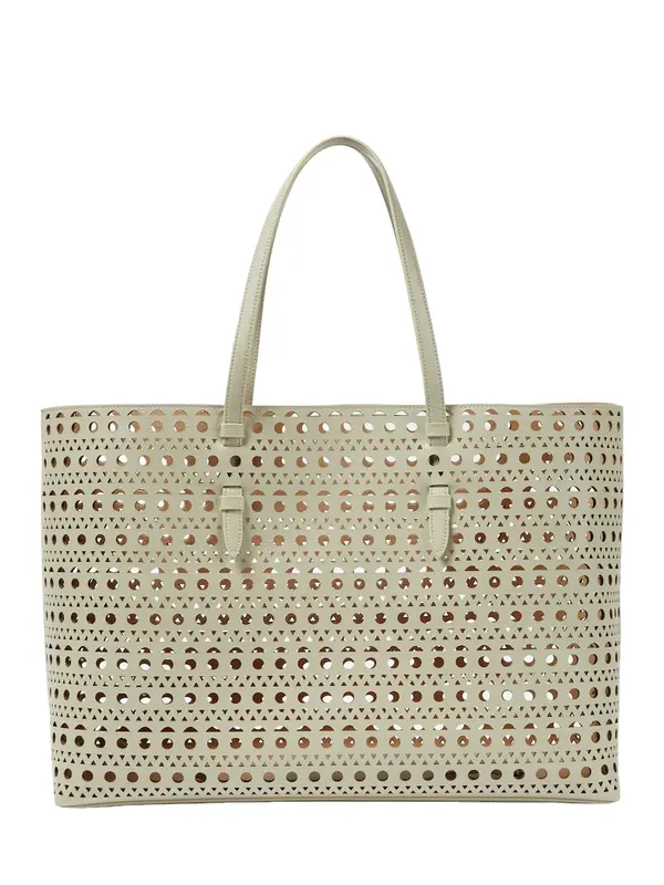Alaïa Mina 44 Vienne Wave Leather Tote Bag - Grey
