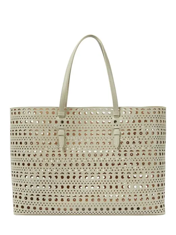 Alaïa Mina 44 Vienne Wave Leather Tote Bag - Grey