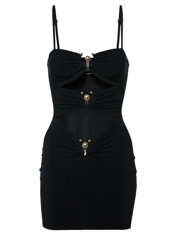 Christopher Esber Pierced Orbit Minidress - Black