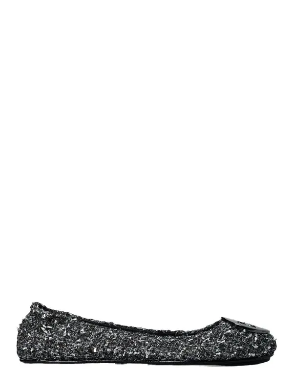 Tory Burch Minnie Travel Tweed Ballerinas - Silver