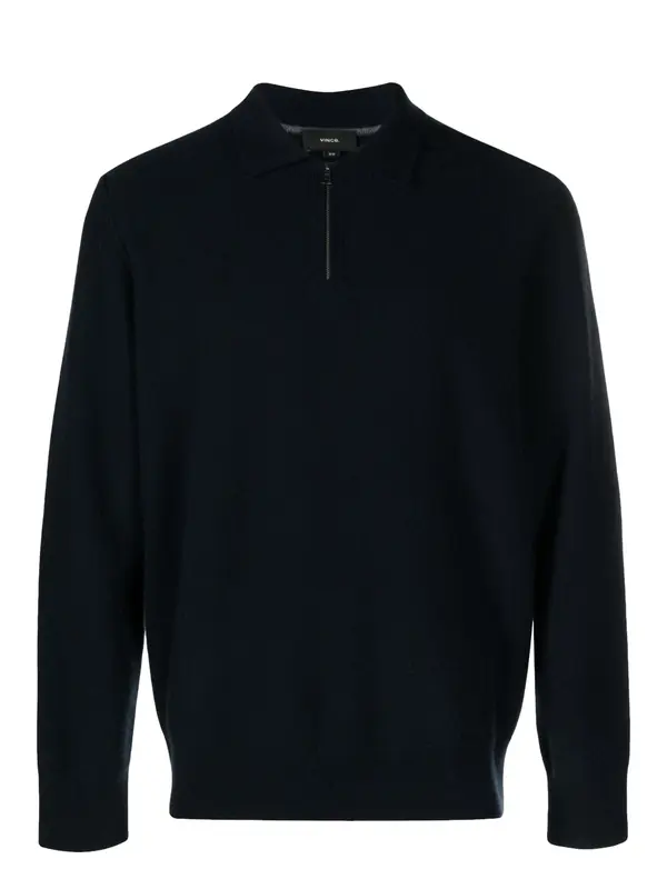 Vince Zip-up Cashmere Jumper - Blue