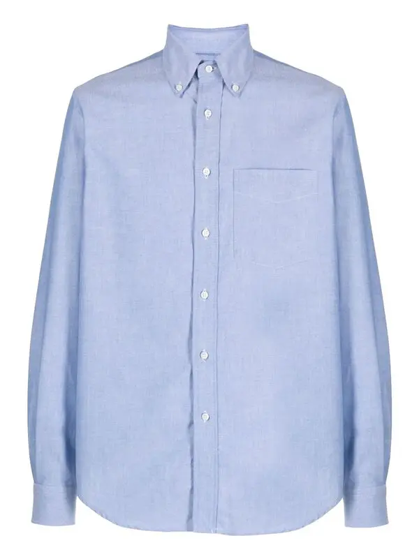 Aspesi Button-down Collar Cotton Shirt - Blue