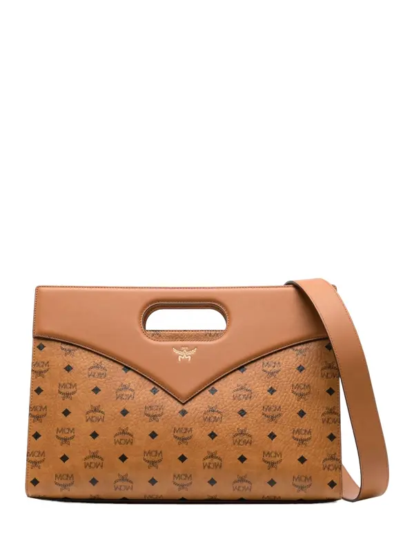 Mcm Visetos-print Tote Bag - Brown