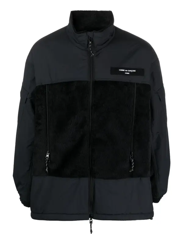 Comme Des Garçons Sherpa Logo-patch Jacket - Black
