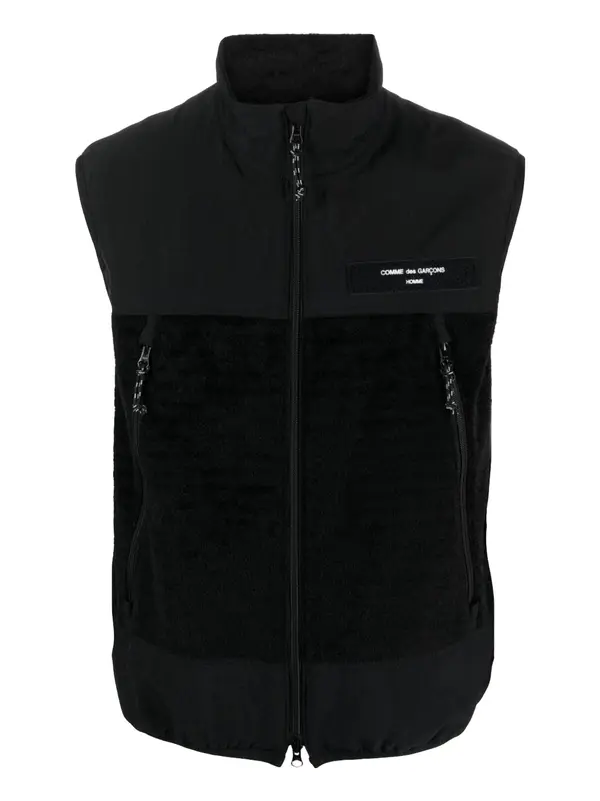 Comme Des Garçons Panelled Zip-up Waistcoat - Black