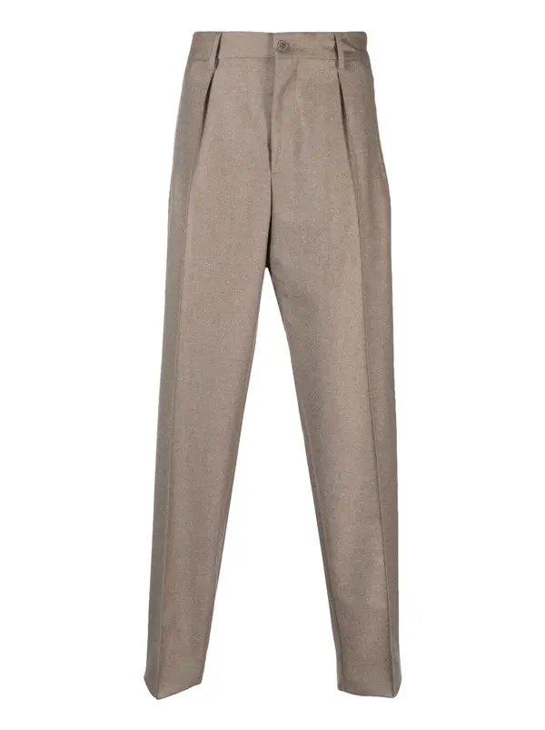 Giorgio Armani High-waist Cashmere Tapered Trousers - Grey
