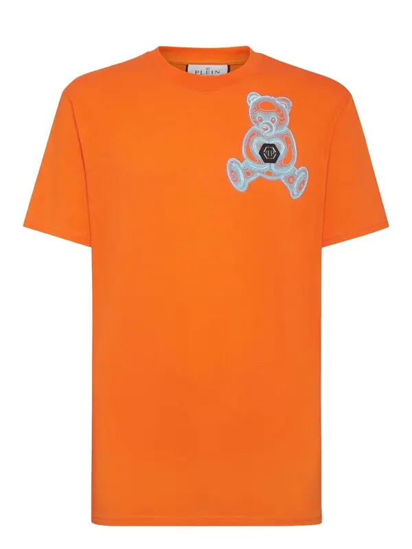 Philipp Plein Teddy Bear-print Cotton T-shirt - Orange
